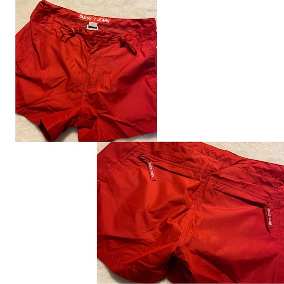 Guess | Shorts | Vintage Guess Jeans Bright Red Lifeguard Swim Trunks ...